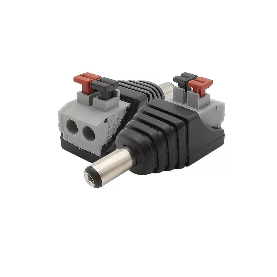 Male DC Jack power connector with terminal block without screws – WEMOS ...