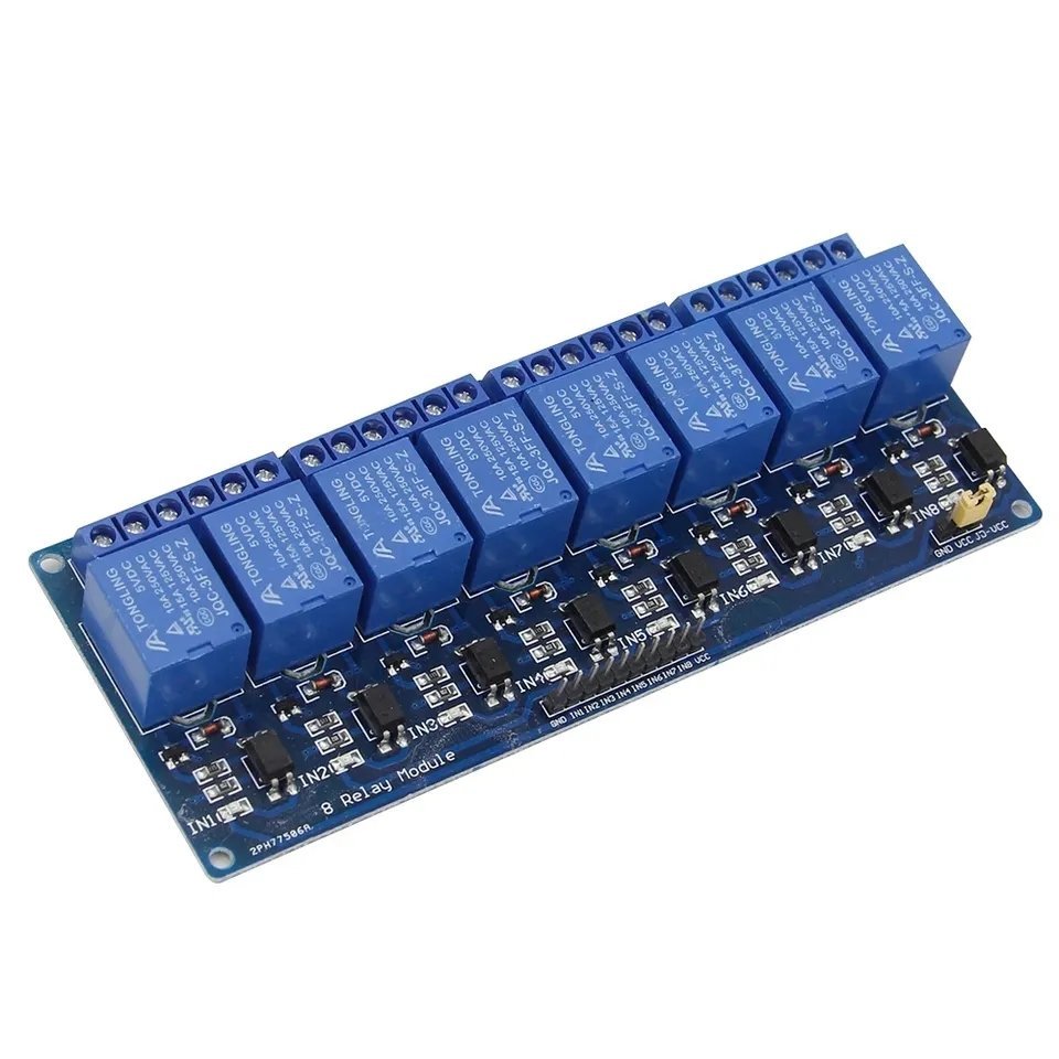 Relay module 8 chain 5V HW-281A – WEMOS STORE