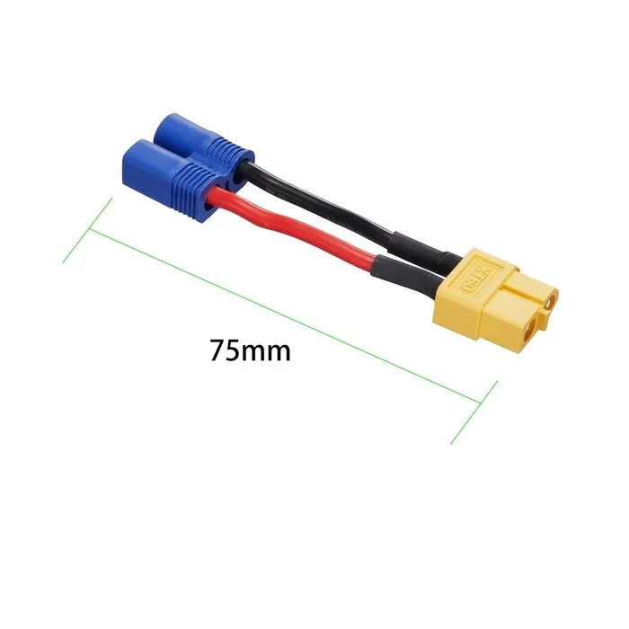 XT-60 Female output to EC3 Male output adapter 14AWG wire harness ...