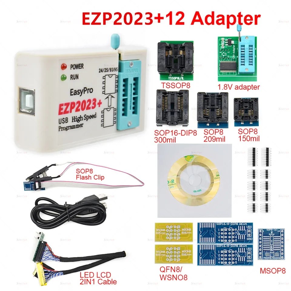EZP2023 USB SPI Programmer with 12 Adapter – WEMOS STORE
