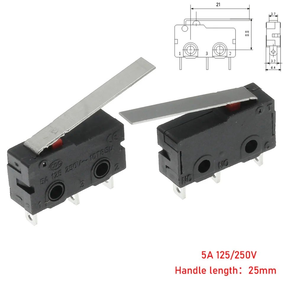 Limit switch 5A – 250V – 3 Pins – WEMOS STORE